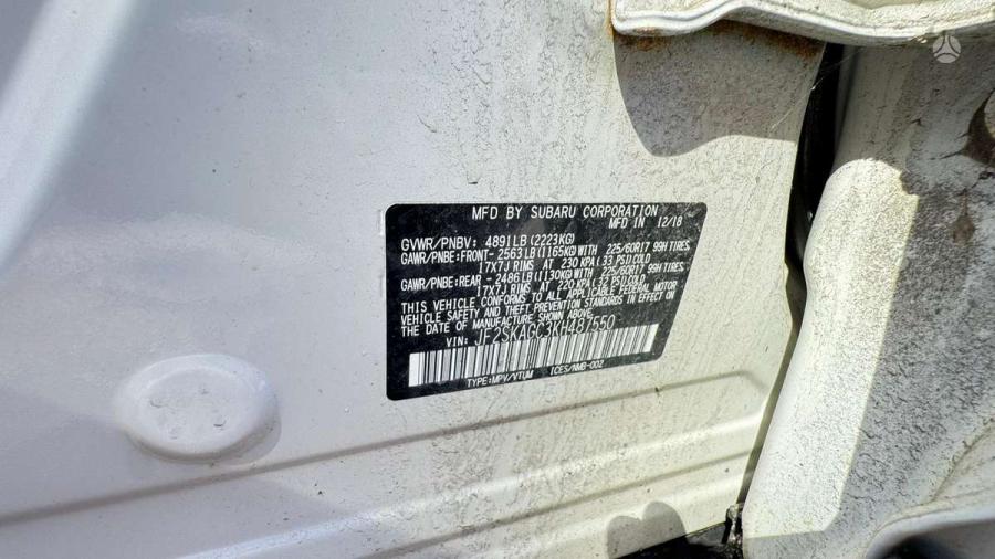 White Subaru Forester 2019 in Ukmerge, with an engine capacity of 2.50 L and mileage of 94 thousand km for 11499 €, photo 21 on AUTOMOTO.COM.LV