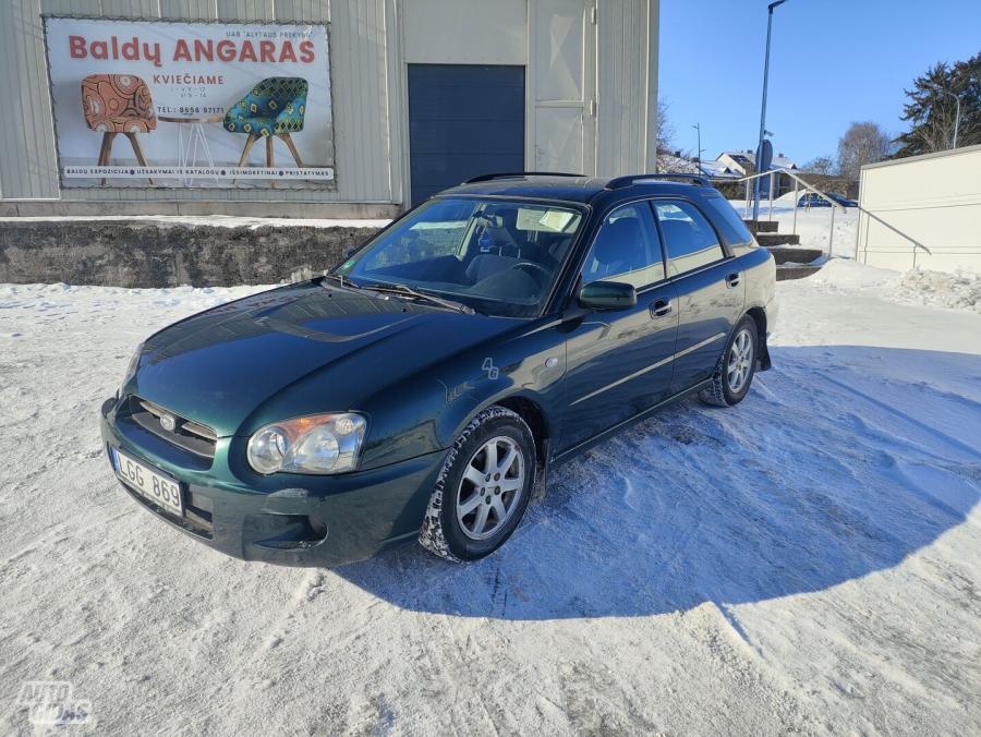 Green Subaru Impreza 2003 in Alytus, with an engine capacity of 1.60 L and mileage of 222 thousand km for 1299 €, photo 1 on AUTOMOTO.COM.LV