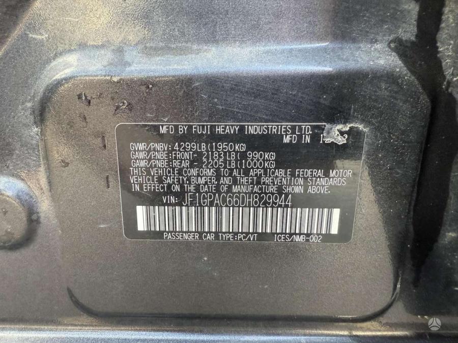Pelēks Subaru Impreza 2013 Kauņa, ar dzinēja tilpumu 2.00 L un nobraukumu 89 tūkst. km par 6000 €, foto 3 vietnē AUTOMOTO.COM.LV