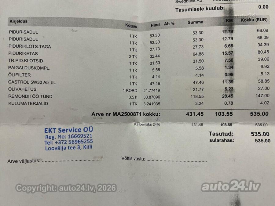 Subaru Impreza 2007 in Tallinn, with an engine capacity of 2.00 L and mileage of 275 thousand km for 3899 €, photo 13 on AUTOMOTO.COM.LV