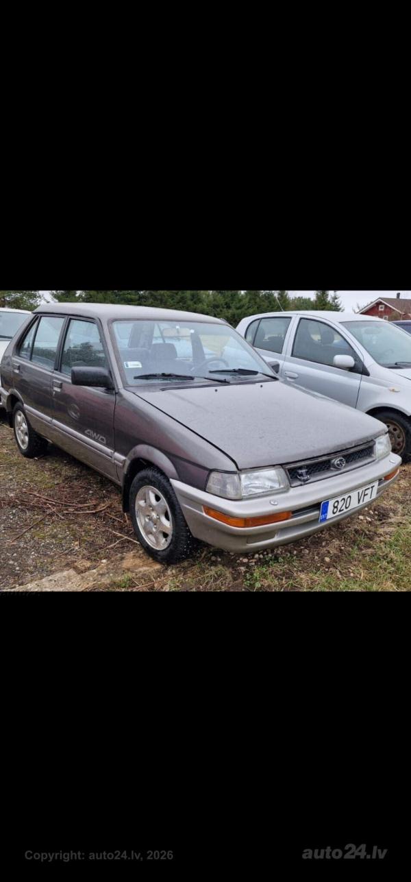 Grey Subaru Justy 1989 in Tallinn, with an engine capacity of 1.20 L and mileage of 100 thousand km for 2000 €, photo 3 on AUTOMOTO.COM.LV