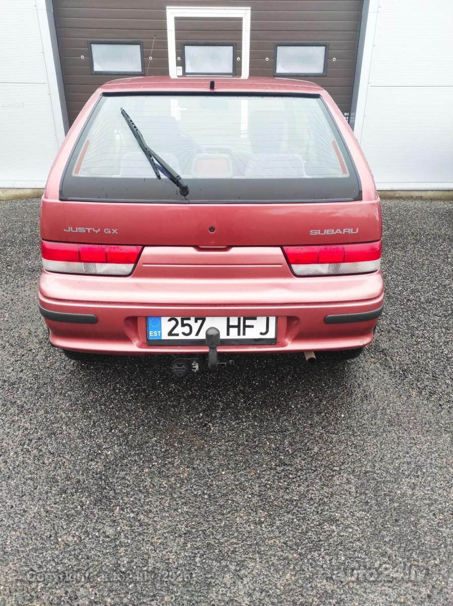 Red Subaru Justy 1999 in Tartu, with an engine capacity of 1.30 L and mileage of 0 thousand km for 4400 €, photo 4 on AUTOMOTO.COM.LV