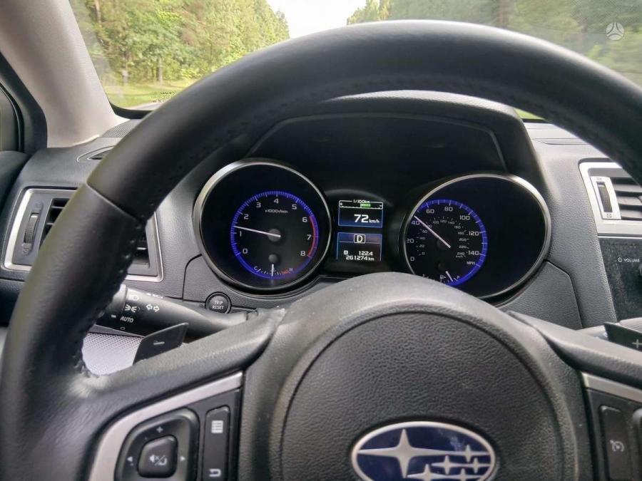 Grey Subaru Legacy 2015 in Vilnius, with an engine capacity of 2.50 L and mileage of 261 thousand km for 7499 €, photo 11 on AUTOMOTO.COM.LV