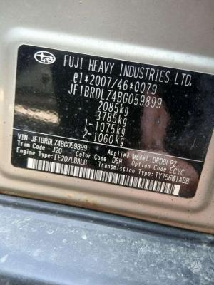 Pelēks Subaru Legacy 2011 Mažeikiai, ar dzinēja tilpumu 2.00 L un nobraukumu 453 tūkst. km par 1150 €, foto 8 vietnē AUTOMOTO.COM.LV