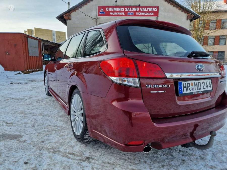 Red Subaru Legacy 2011 in Panevezys, with an engine capacity of 2.50 L and mileage of 185 thousand km for 5299 €, photo 23 on AUTOMOTO.COM.LV