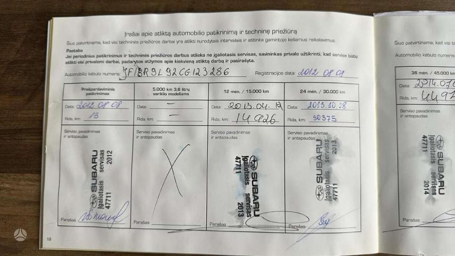 White Subaru Legacy 2012 in Vilnius, with an engine capacity of 2.46 L and mileage of 358 thousand km for 7000 €, photo 39 on AUTOMOTO.COM.LV