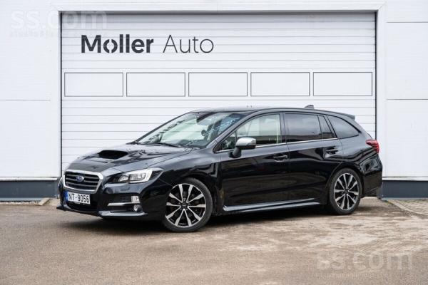 Black Subaru Levorg 2016 in Riga, with an engine capacity of 1.60 L and mileage of 134 thousand km for 10950 €, photo 1 on AUTOMOTO.COM.LV