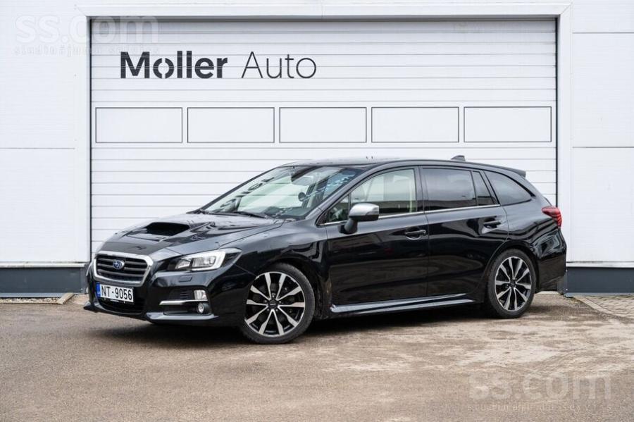 Black Subaru Levorg 2016 in Riga, with an engine capacity of 1.60 L and mileage of 134 thousand km for 10950 €, photo 1 on AUTOMOTO.COM.LV