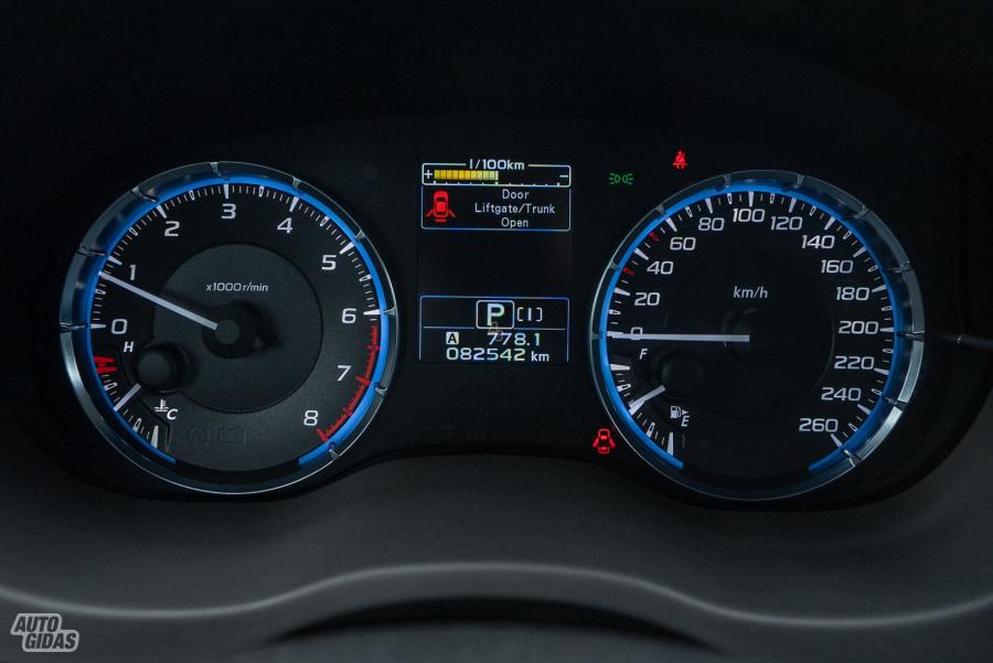 Blue Subaru Levorg 2016 in Kaunas, with an engine capacity of 1.60 L and mileage of 83 thousand km for 13999 €, photo 9 on AUTOMOTO.COM.LV