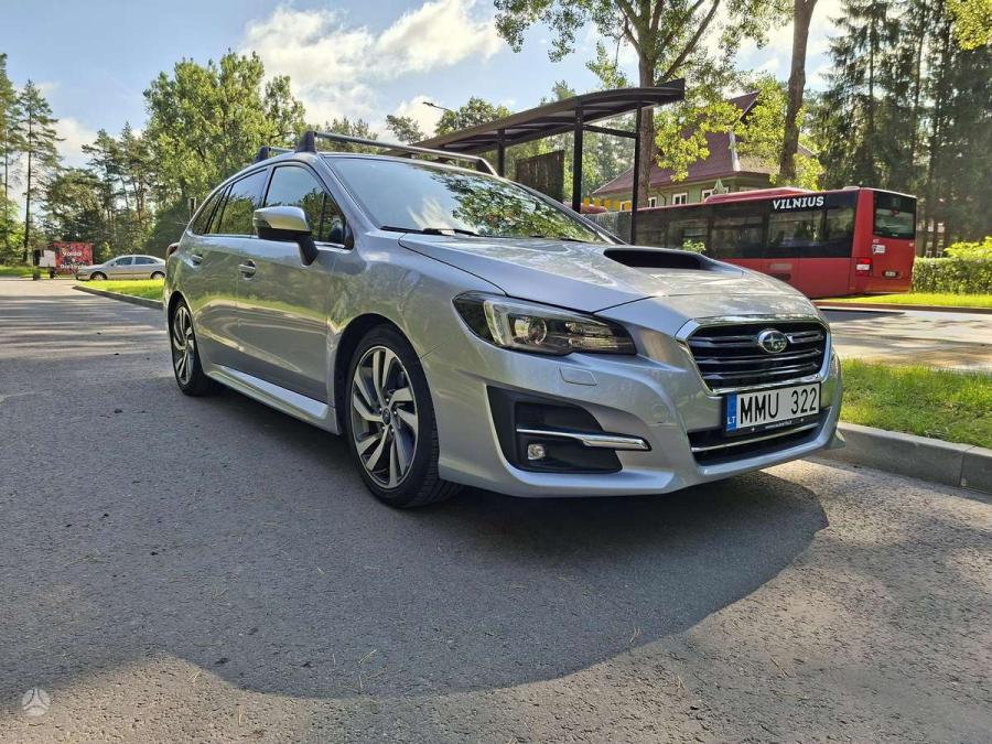 Grey Subaru Levorg 2019 in Vilnius, with an engine capacity of 1.60 L and mileage of 207 thousand km for 13999 €, photo 1 on AUTOMOTO.COM.LV