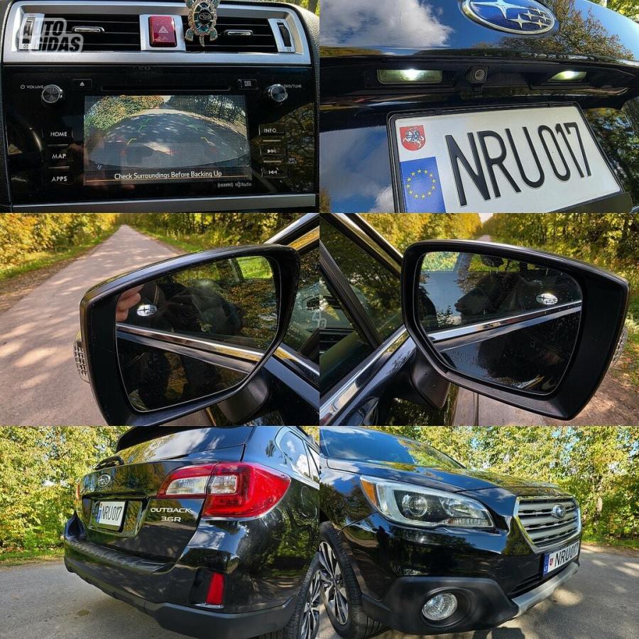 Black Subaru Outback 2015 in Alytus, with an engine capacity of 3.60 L and mileage of 182 thousand km for 13260 €, photo 33 on AUTOMOTO.COM.LV