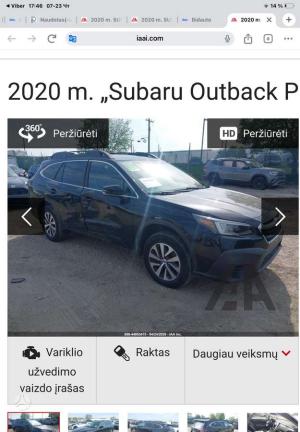 Черный Субару Аутбек 2020 в Клайпеда, объемом двигателя 2.50 л и пробегом 201 тыс. км за 15500 €, фото 15 на AUTOMOTO.COM.LV