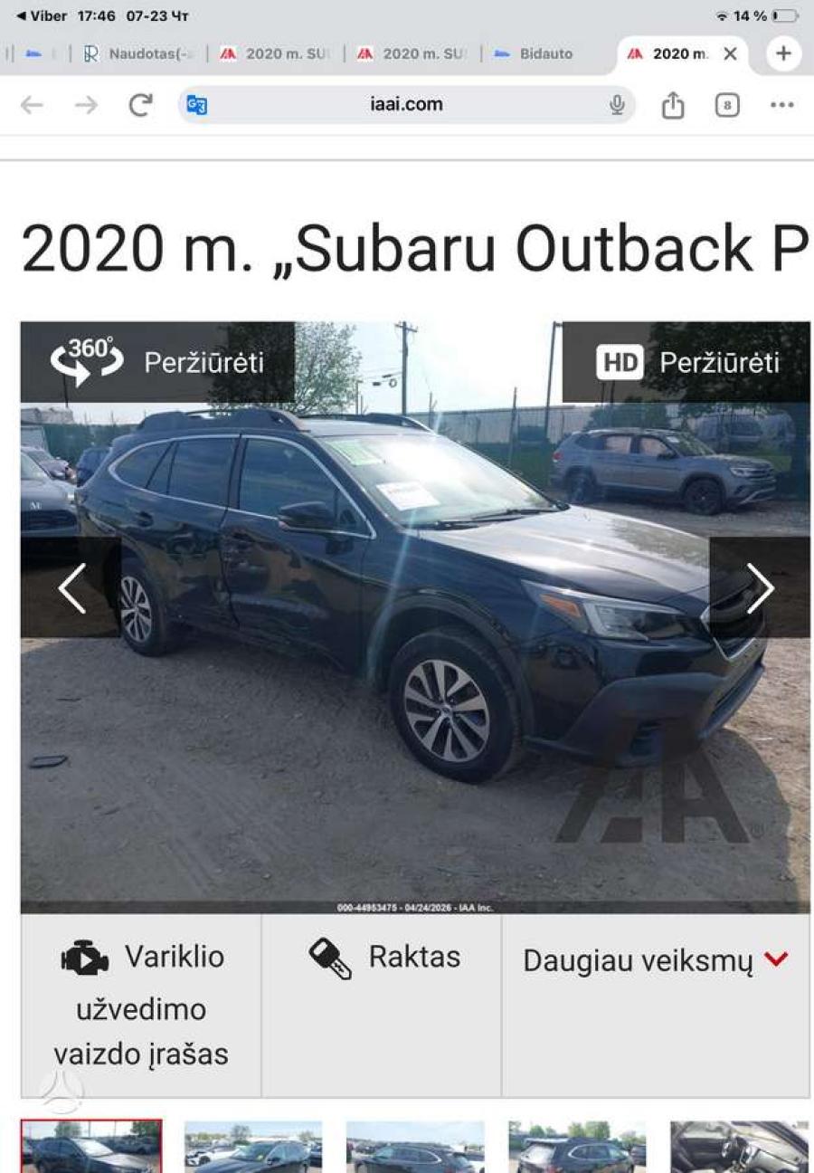 Черный Субару Аутбек 2020 в Клайпеда, объемом двигателя 2.50 л и пробегом 201 тыс. км за 15500 €, фото 15 на AUTOMOTO.COM.LV