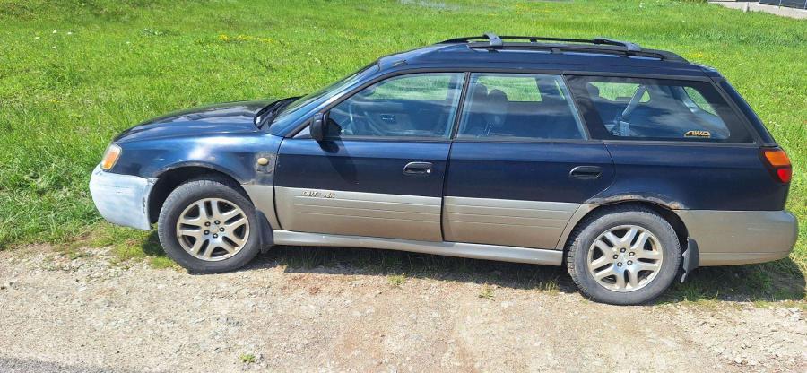 Blue Subaru Outback 2000 in Kaunas, with an engine capacity of 2.50 L and mileage of 287 thousand km for 600 €, photo 1 on AUTOMOTO.COM.LV