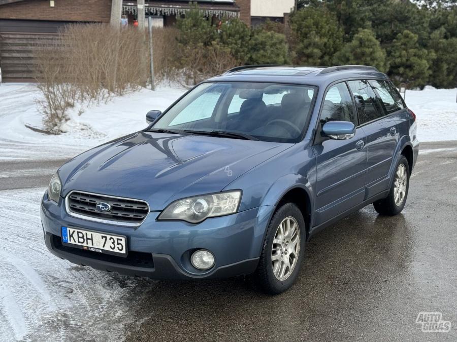 Blue Subaru Outback 2005 in Vilnius, with an engine capacity of 2.50 L and mileage of 243 thousand km for 2300 €, photo 1 on AUTOMOTO.COM.LV