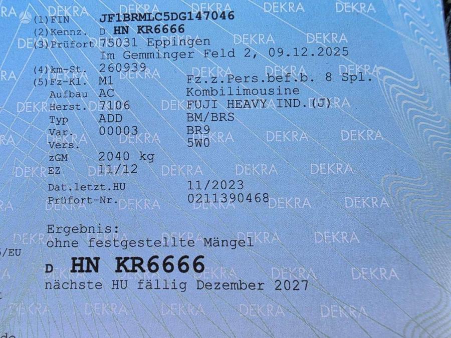 Синий Субару Аутбек 2012 в Утена, объемом двигателя 2.50 л и пробегом 263 тыс. км за 8650 €, фото 17 на AUTOMOTO.COM.LV
