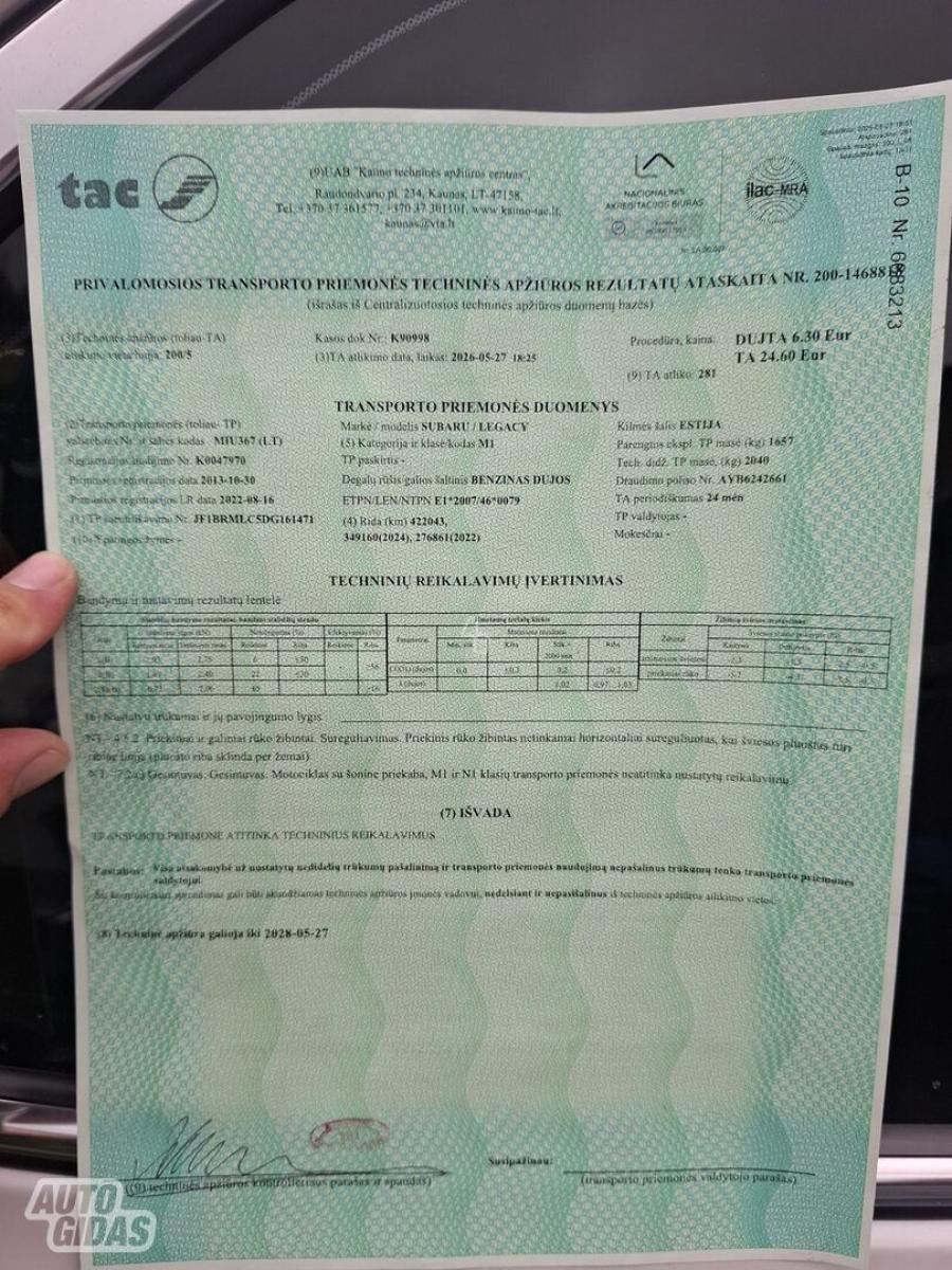 Субару Аутбек 2013 в Каунас, объемом двигателя 2.50 л и пробегом 424 тыс. км за 5950 €, фото 23 на AUTOMOTO.COM.LV