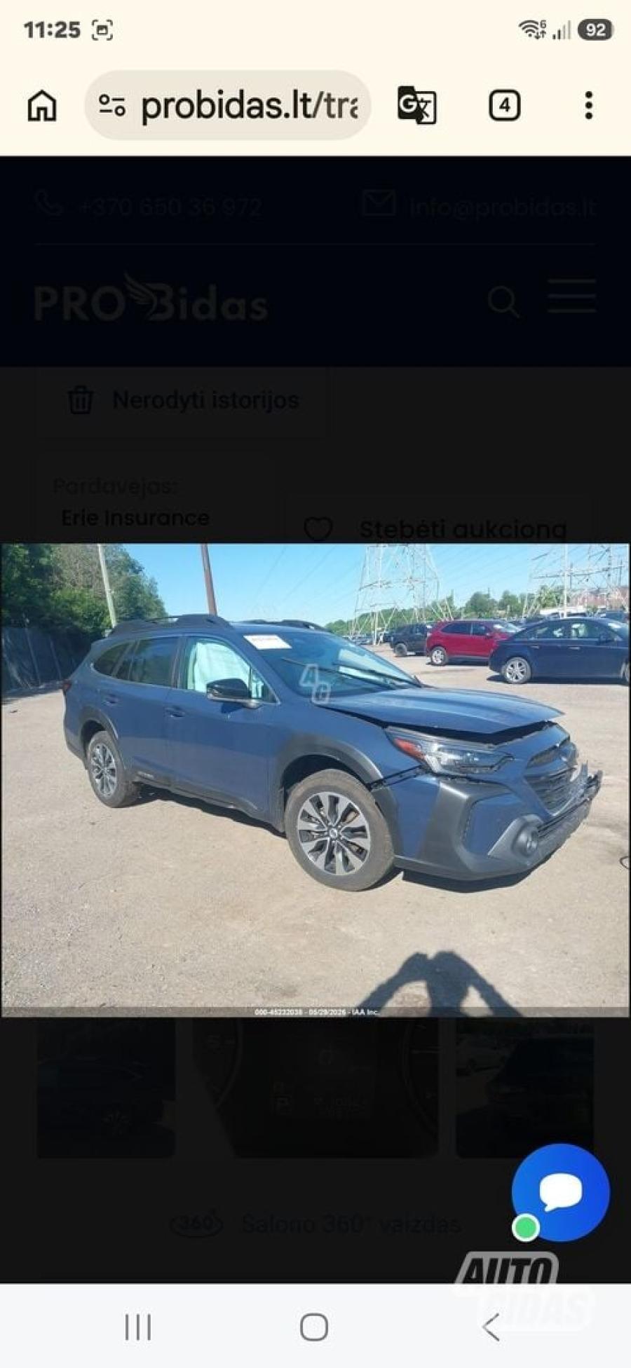 Subaru Outback 2024 in Alytus, with an engine capacity of 2.50 L and mileage of 40 thousand km for 10000 €, photo 1 on AUTOMOTO.COM.LV