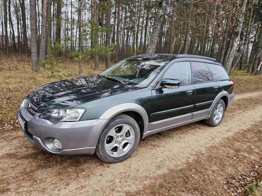 Zaļš Subaru Outback 2004 Utena, ar dzinēja tilpumu 2.50 L un nobraukumu 280 tūkst. km par 1650 €, foto 1 vietnē AUTOMOTO.COM.LV