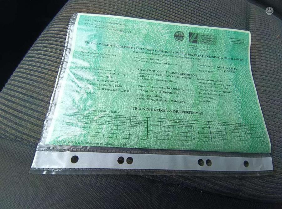 Зеленый Субару Аутбек 2005 в Молетай, объемом двигателя 2.50 л и пробегом 472 тыс. км за 1700 €, фото 15 на AUTOMOTO.COM.LV