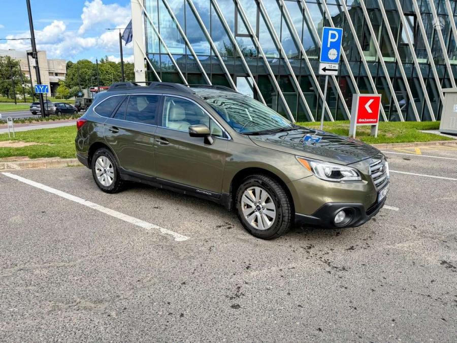 Zaļš Subaru Outback 2016 Viļņa, ar dzinēja tilpumu 2.46 L un nobraukumu 210 tūkst. km par 12600 €, foto 1 vietnē AUTOMOTO.COM.LV