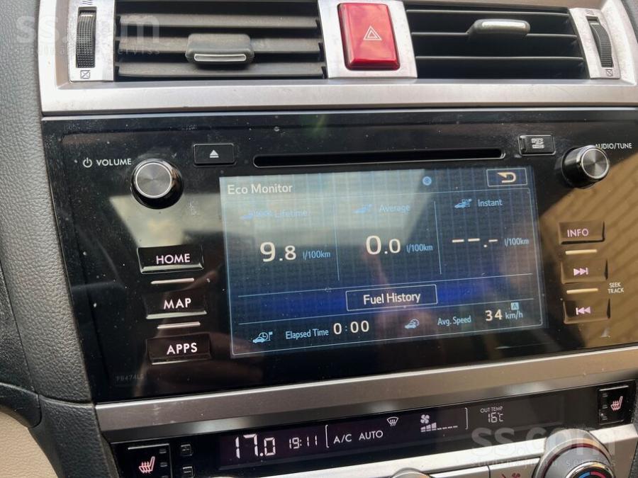 Pelēks Subaru Outback 2015 Rīga, ar dzinēja tilpumu 2.50 L un nobraukumu 149 tūkst. km par 13500 €, foto 14 vietnē AUTOMOTO.COM.LV