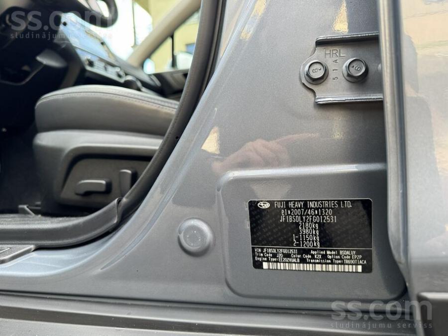 Pelēks Subaru Outback 2015 Rīga, ar dzinēja tilpumu 2.00 L un nobraukumu 123 tūkst. km par 14900 €, foto 15 vietnē AUTOMOTO.COM.LV
