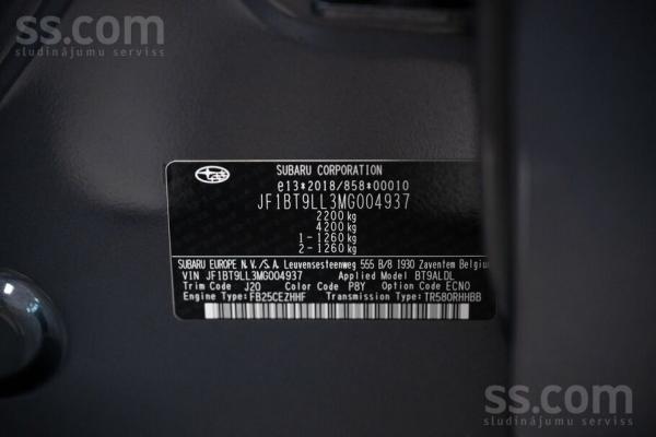 Pelēks Subaru Outback 2021 Rīga, ar dzinēja tilpumu 2.50 L un nobraukumu 64 tūkst. km par 22500 €, foto 9 vietnē AUTOMOTO.COM.LV