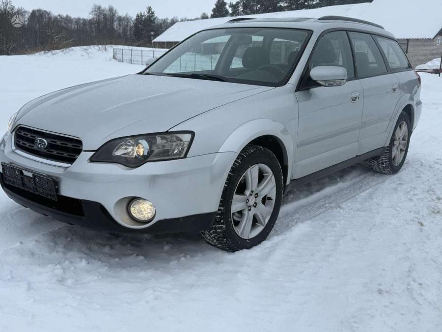 Pelēks Subaru Outback 2003 Utena, ar dzinēja tilpumu 2.46 L un nobraukumu 77 tūkst. km par 5400 €, foto 1 vietnē AUTOMOTO.COM.LV