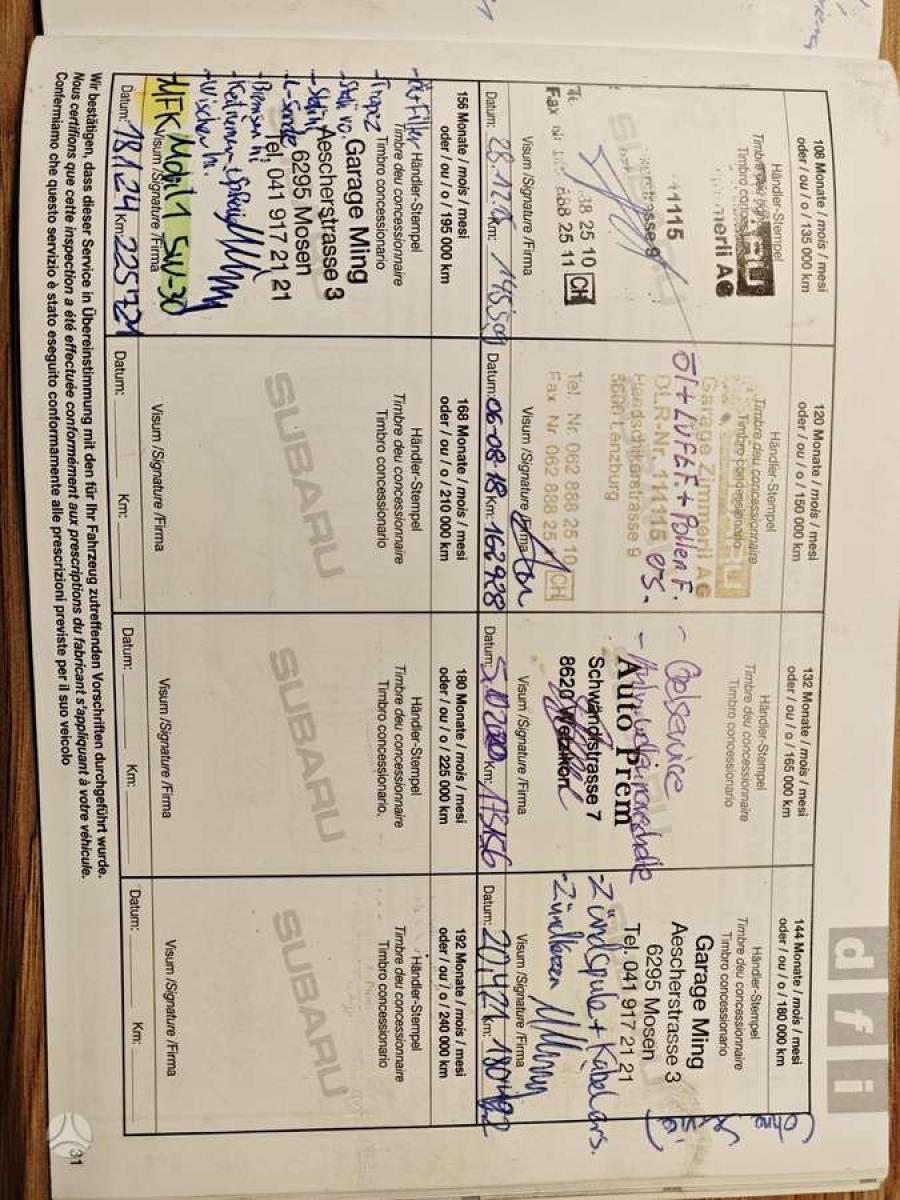 Серый Субару Аутбек 2004 в Вильнюс, объемом двигателя 2.46 л и пробегом 251 тыс. км за 3450 €, фото 15 на AUTOMOTO.COM.LV