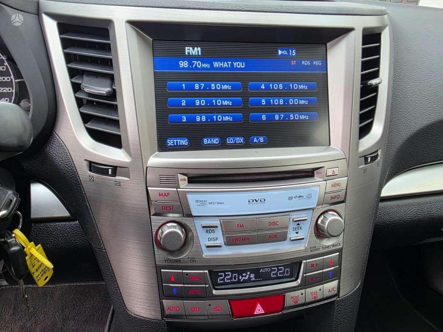 Pelēks Subaru Outback 2010 Utena, ar dzinēja tilpumu 2.46 L un nobraukumu 270 tūkst. km par 7750 €, foto 23 vietnē AUTOMOTO.COM.LV
