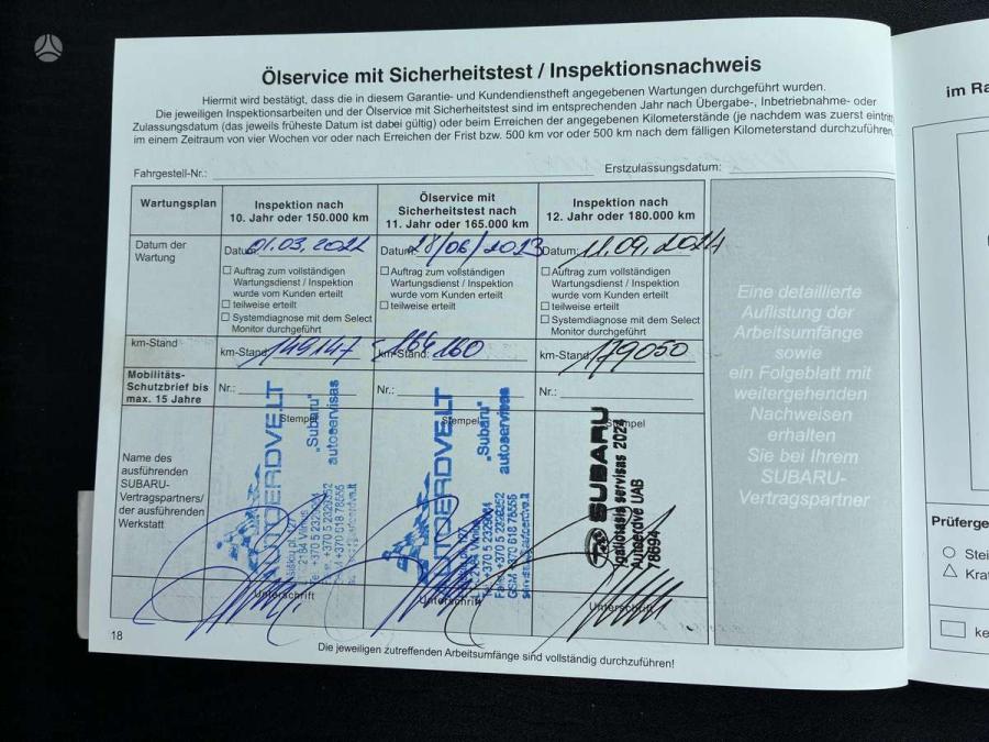 Серый Субару Аутбек 2012 в Вильнюс, объемом двигателя 2.46 л и пробегом 207 тыс. км за 7500 €, фото 16 на AUTOMOTO.COM.LV
