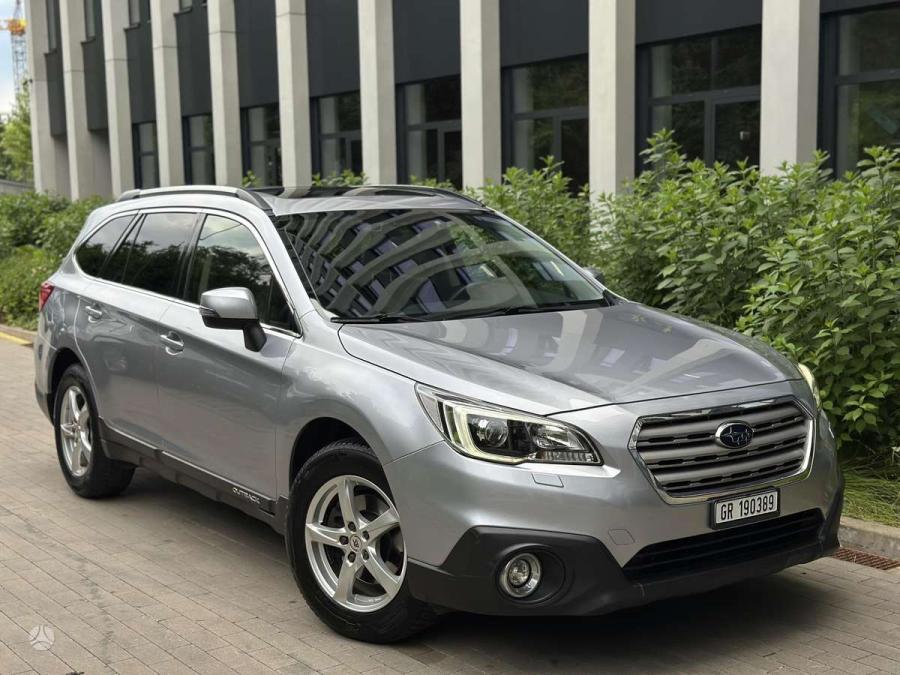 Grey Subaru Outback 2015 in Vilnius, with an engine capacity of 2.50 L and mileage of 248 thousand km for 11800 €, photo 1 on AUTOMOTO.COM.LV