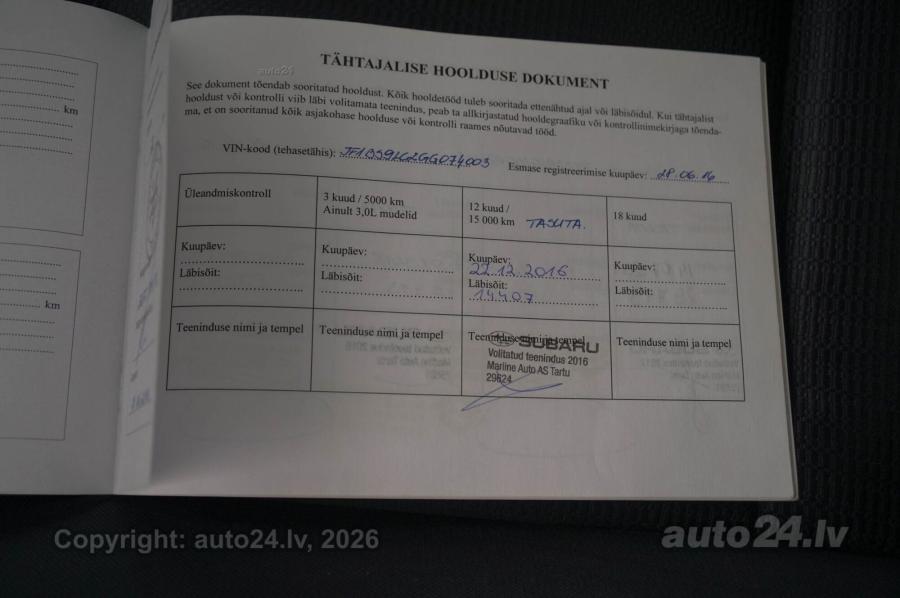 Pelēks Subaru Outback 2016 Tallina, ar dzinēja tilpumu 2.50 L un nobraukumu 191 tūkst. km par 12590 €, foto 15 vietnē AUTOMOTO.COM.LV