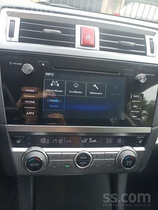 Grey Subaru Outback 2017 in Riga, with an engine capacity of 2.50 L and mileage of 108 thousand km for 15400 €, photo 10 on AUTOMOTO.COM.LV