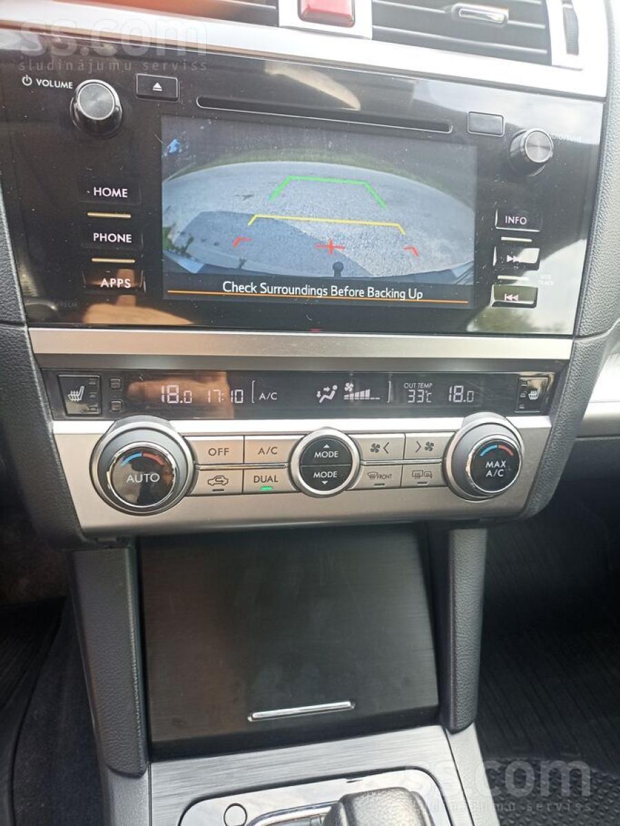 Серый Субару Аутбек 2017 в Рига, объемом двигателя 2.50 л и пробегом 108 тыс. км за 15400 €, фото 12 на AUTOMOTO.COM.LV