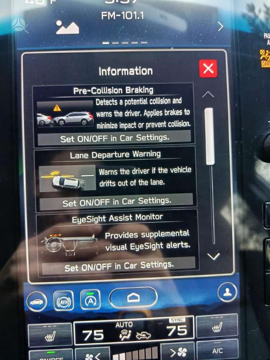 Серый Субару Аутбек 2022 в Лаздияй, объемом двигателя 2.39 л и пробегом 82 тыс. км за 24900 €, фото 17 на AUTOMOTO.COM.LV