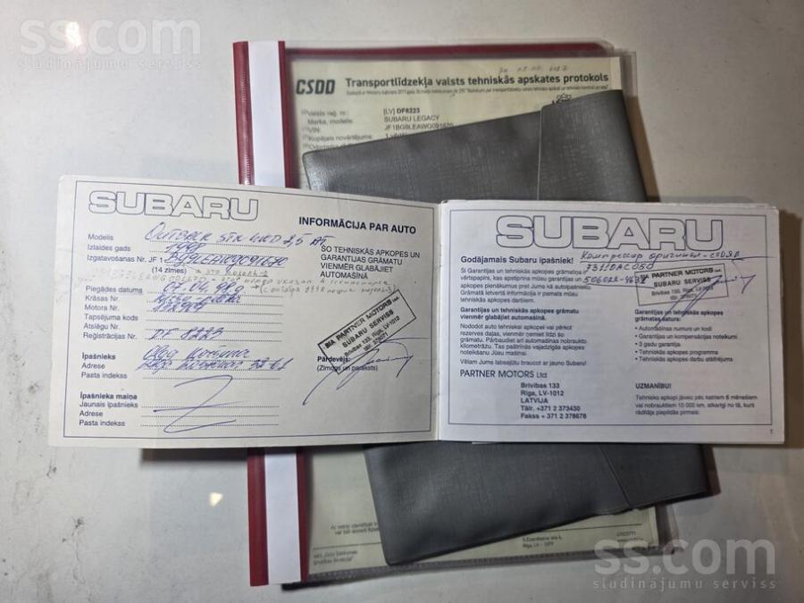 Sarkans Subaru Outback 1998 Rīga, ar dzinēja tilpumu 2.50 L un nobraukumu 280 tūkst. km par 6500 €, foto 13 vietnē AUTOMOTO.COM.LV