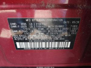 Red Subaru Outback 2019 in Vilnius, with an engine capacity of 2.50 L and mileage of 154 thousand km for 7400 €, photo 16 on AUTOMOTO.COM.LV