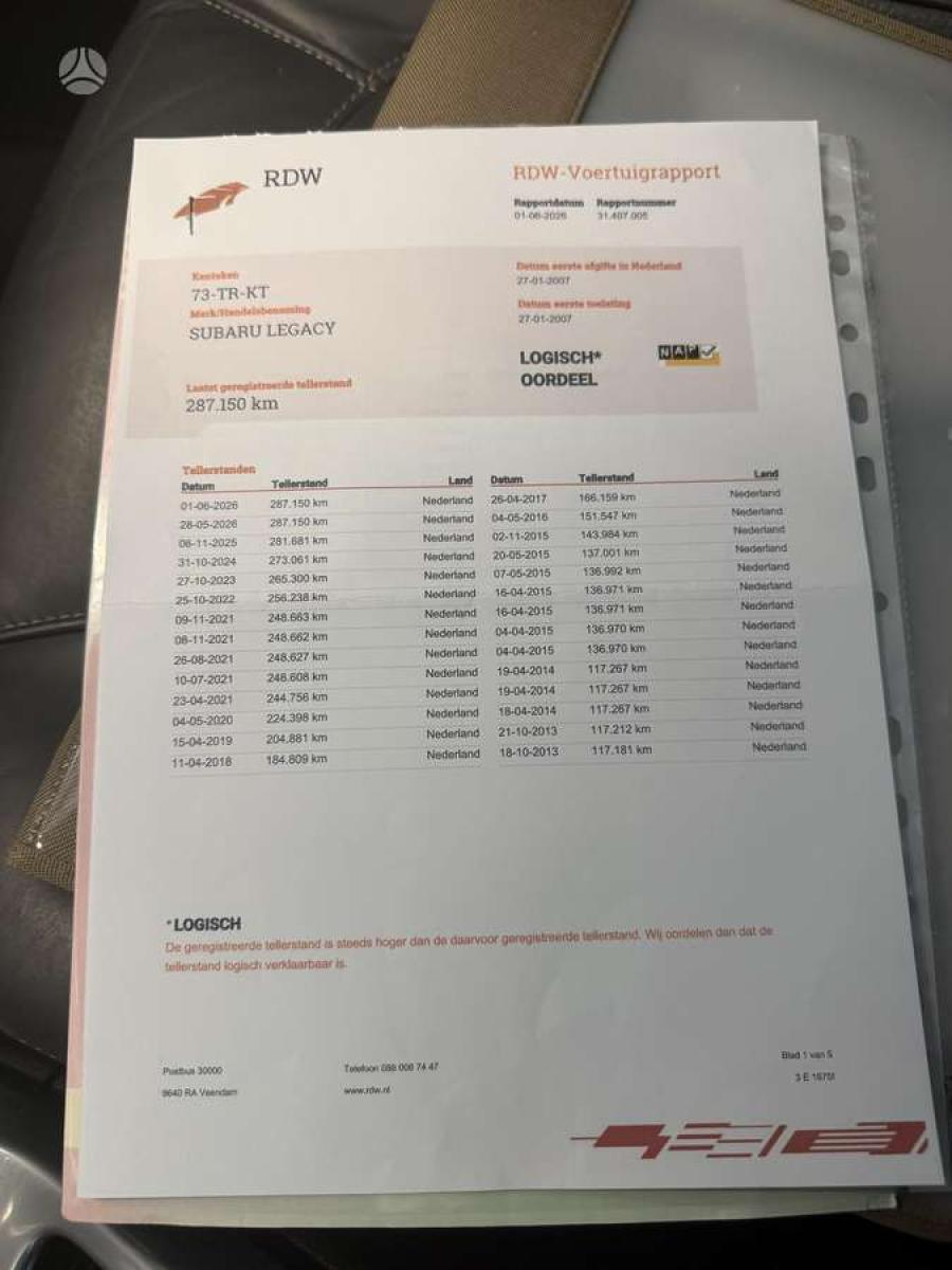 Субару Аутбек 2007 в Шяуляй, объемом двигателя 2.46 л и пробегом 287 тыс. км за 3250 €, фото 27 на AUTOMOTO.COM.LV