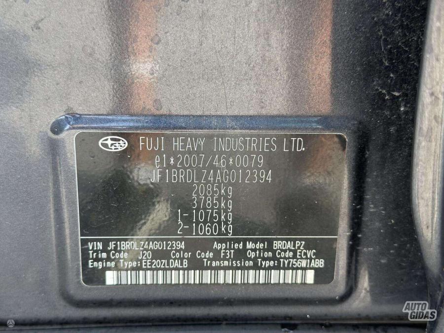 Subaru Outback 2010 in Vilnius, with an engine capacity of 0.00 L and mileage of 188 thousand km for 3750 €, photo 16 on AUTOMOTO.COM.LV