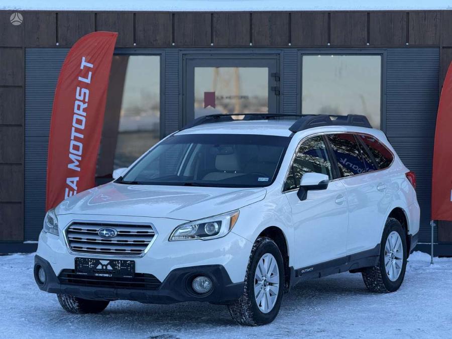 Balts Subaru Outback 2016 Viļņa, ar dzinēja tilpumu 2.50 L un nobraukumu 282 tūkst. km par 9950 €, foto 1 vietnē AUTOMOTO.COM.LV