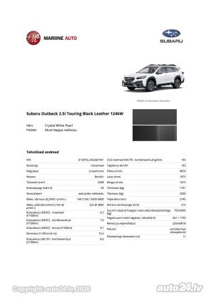 Balts Subaru Outback 2025 Tallina, ar dzinēja tilpumu 2.50 L un nobraukumu 13 tūkst. km par 37900 €, foto 13 vietnē AUTOMOTO.COM.LV