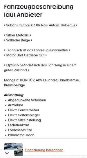 Yellow Subaru Outback 2006 in Kaunas, with an engine capacity of 3.00 L and mileage of 168 thousand km for 3700 €, photo 22 on AUTOMOTO.COM.LV
