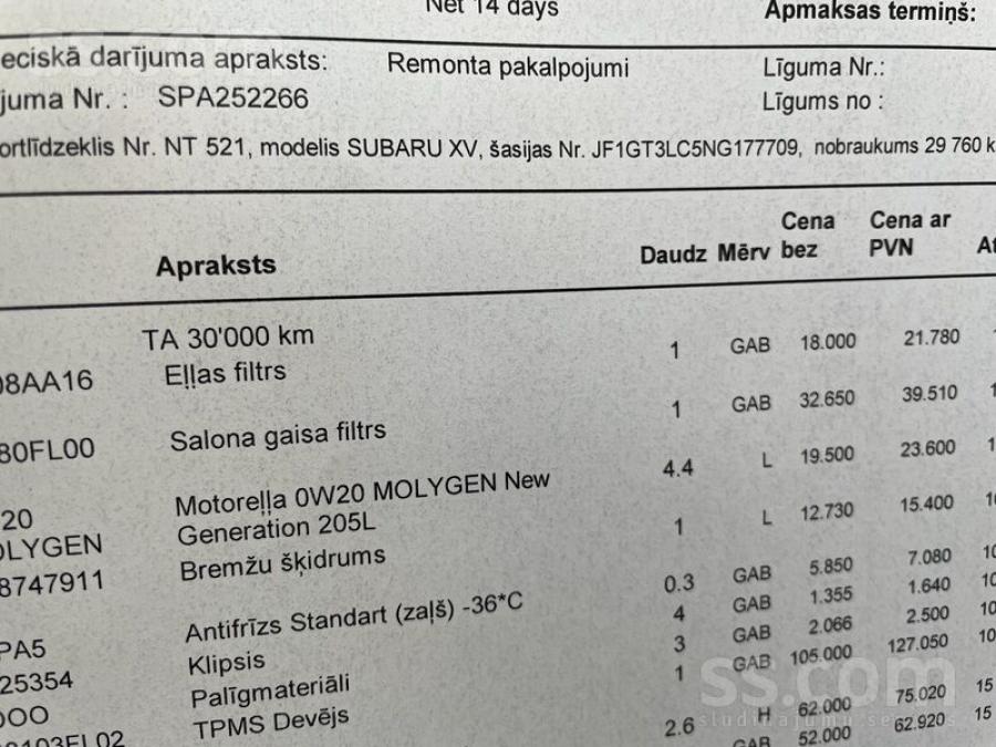Черный Субару ХВ 2023 в Рига, объемом двигателя 1.60 л и пробегом 34 тыс. км за 23900 €, фото 31 на AUTOMOTO.COM.LV