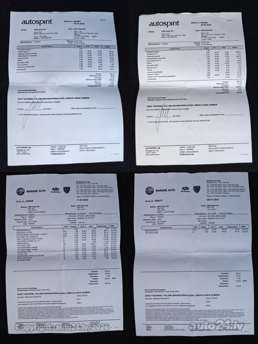 Черный Субару ХВ 2021 в Пайде, объемом двигателя 2.00 л и пробегом 158 тыс. км за 15990 €, фото 27 на AUTOMOTO.COM.LV