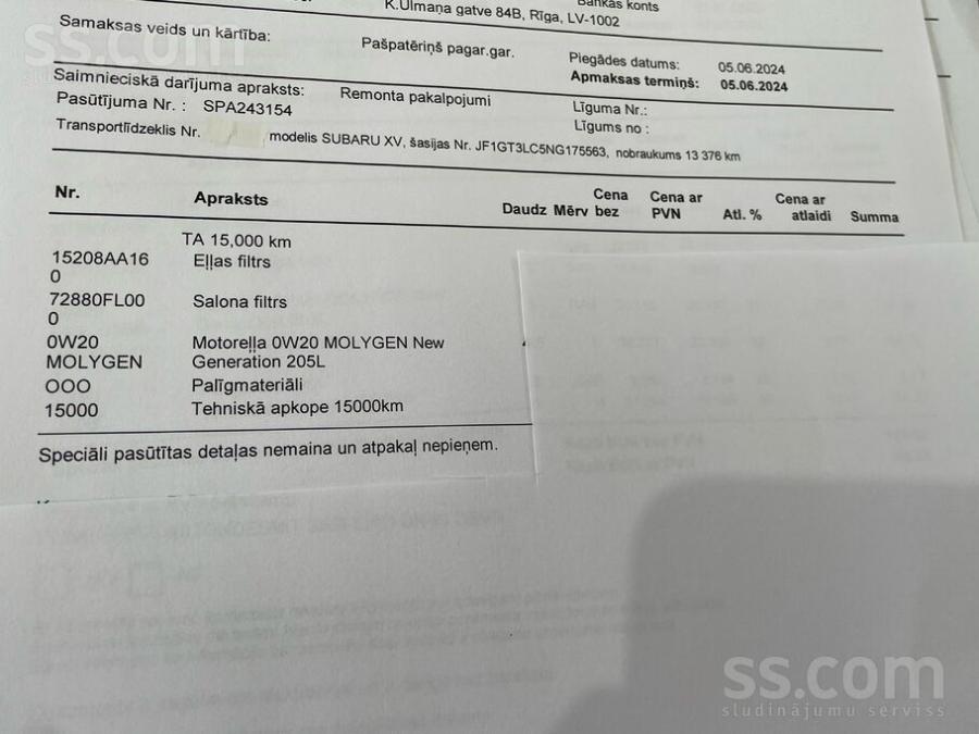 Grey Subaru XV 2023 in Riga, with an engine capacity of 1.60 L and mileage of 48 thousand km for 20500 €, photo 32 on AUTOMOTO.COM.LV