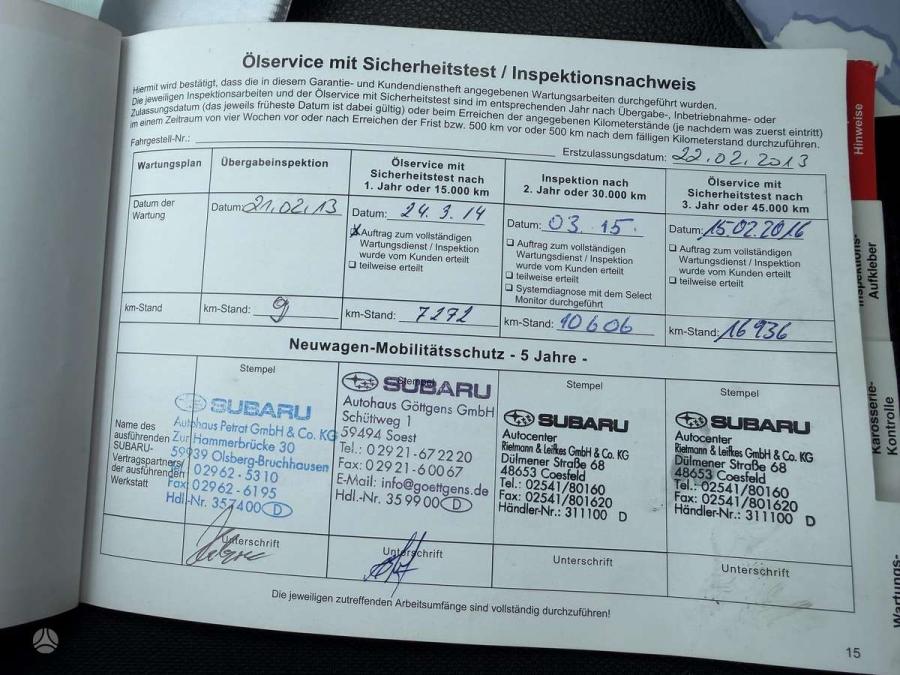 Красный Субару ХВ 2013 в Вильнюс, объемом двигателя 1.60 л и пробегом 160 тыс. км за 6800 €, фото 22 на AUTOMOTO.COM.LV