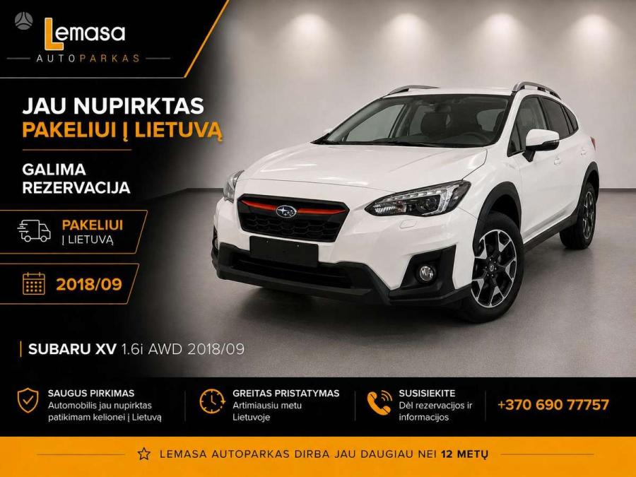 White Subaru XV 2018 in Klaipeda, with an engine capacity of 1.60 L and mileage of 132 thousand km for 13999 €, photo 1 on AUTOMOTO.COM.LV