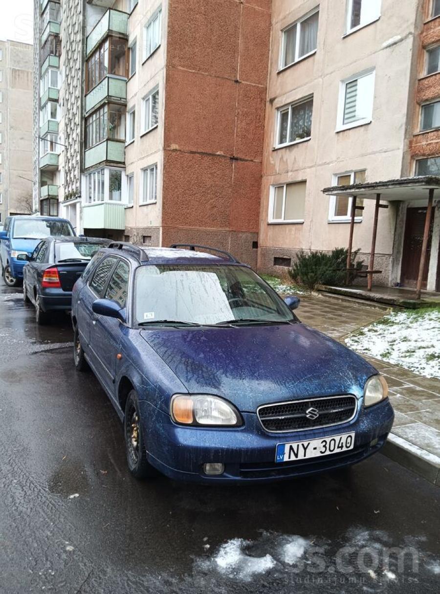 Blue Suzuki Baleno 2000 in Riga, with an engine capacity of 1.60 L and mileage of 260 thousand km for 270 €, photo 1 on AUTOMOTO.COM.LV